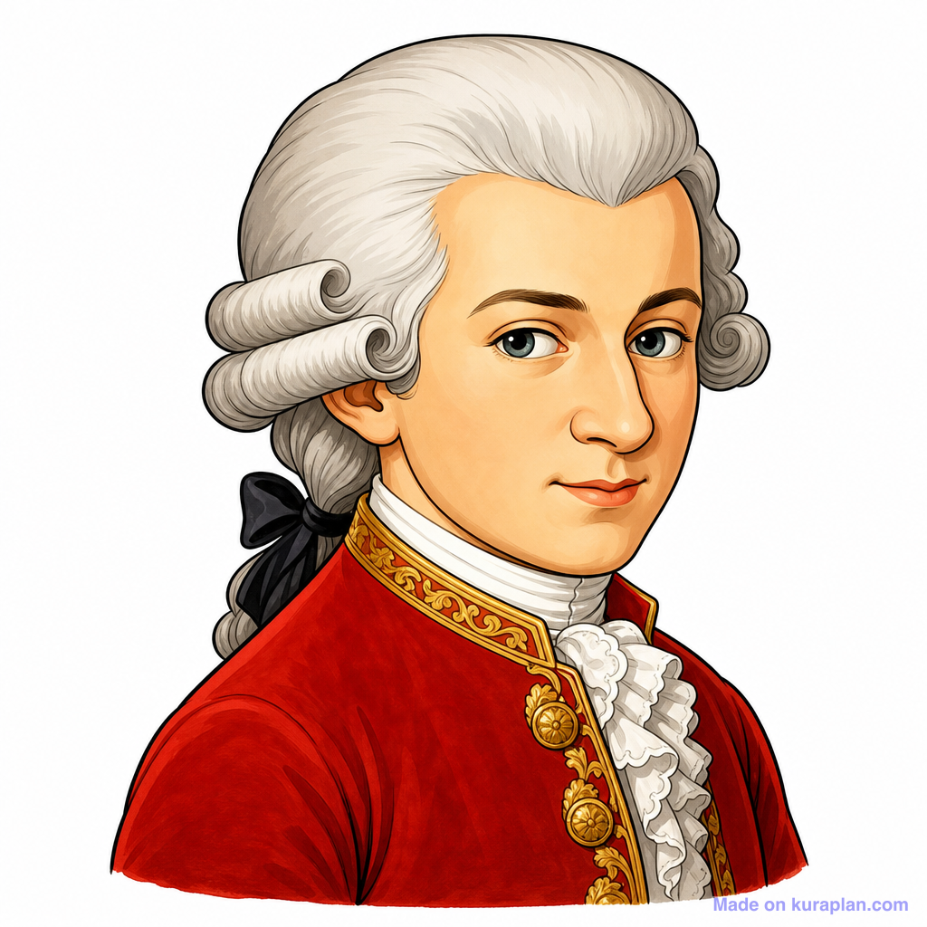 Wolfgang Amadeus Mozart Portrait — Free Printable Clipart for Teachers ...