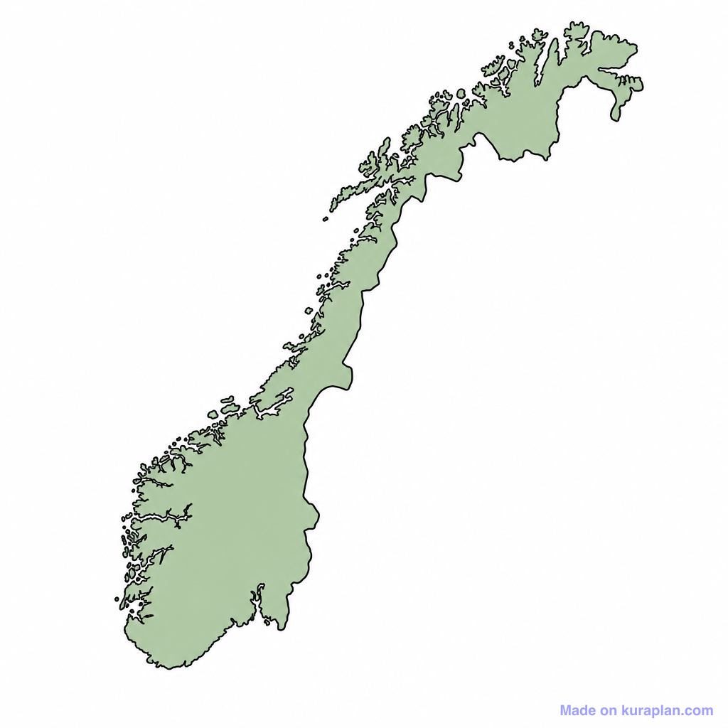 Norway Map Outline — Free Printable Diagram for Teachers | Kuraplan