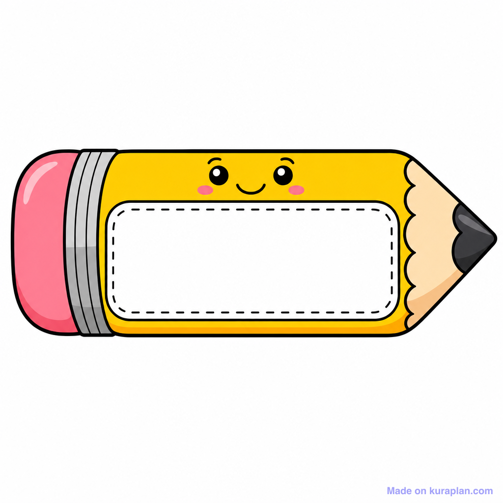 Frame Name Tag Pencil — Free Printable Clipart for Teachers | Kuraplan