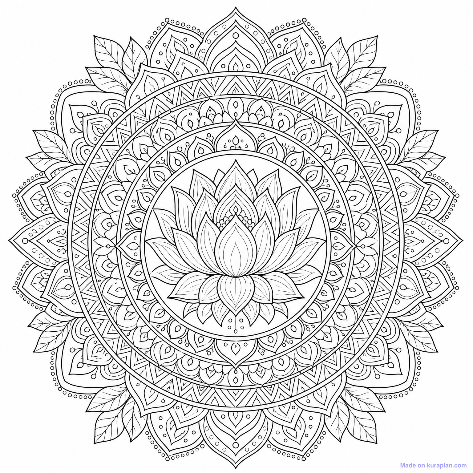 Lotus Flower Mandala — Coloring Page — Free Printable Clipart for ...