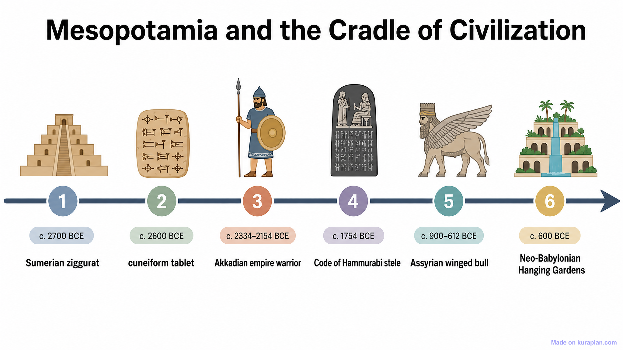 Mesopotamia and the Cradle of Civilization Timeline — Free Printable ...
