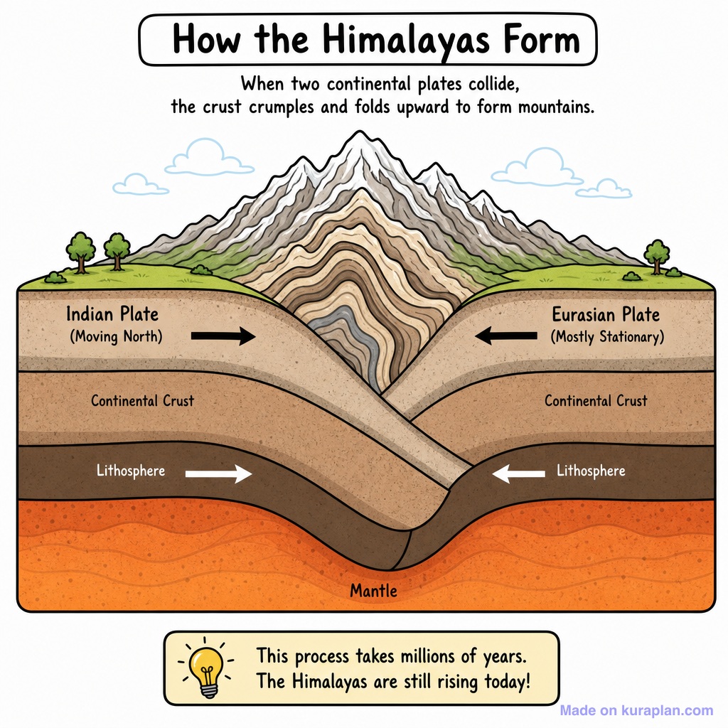 Mountain Fold Formation — Free Printable Diagram for Teachers | Kuraplan