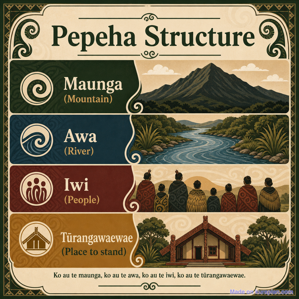 Pepeha Structure (curated) — Free Printable Diagram for Teachers | Kuraplan