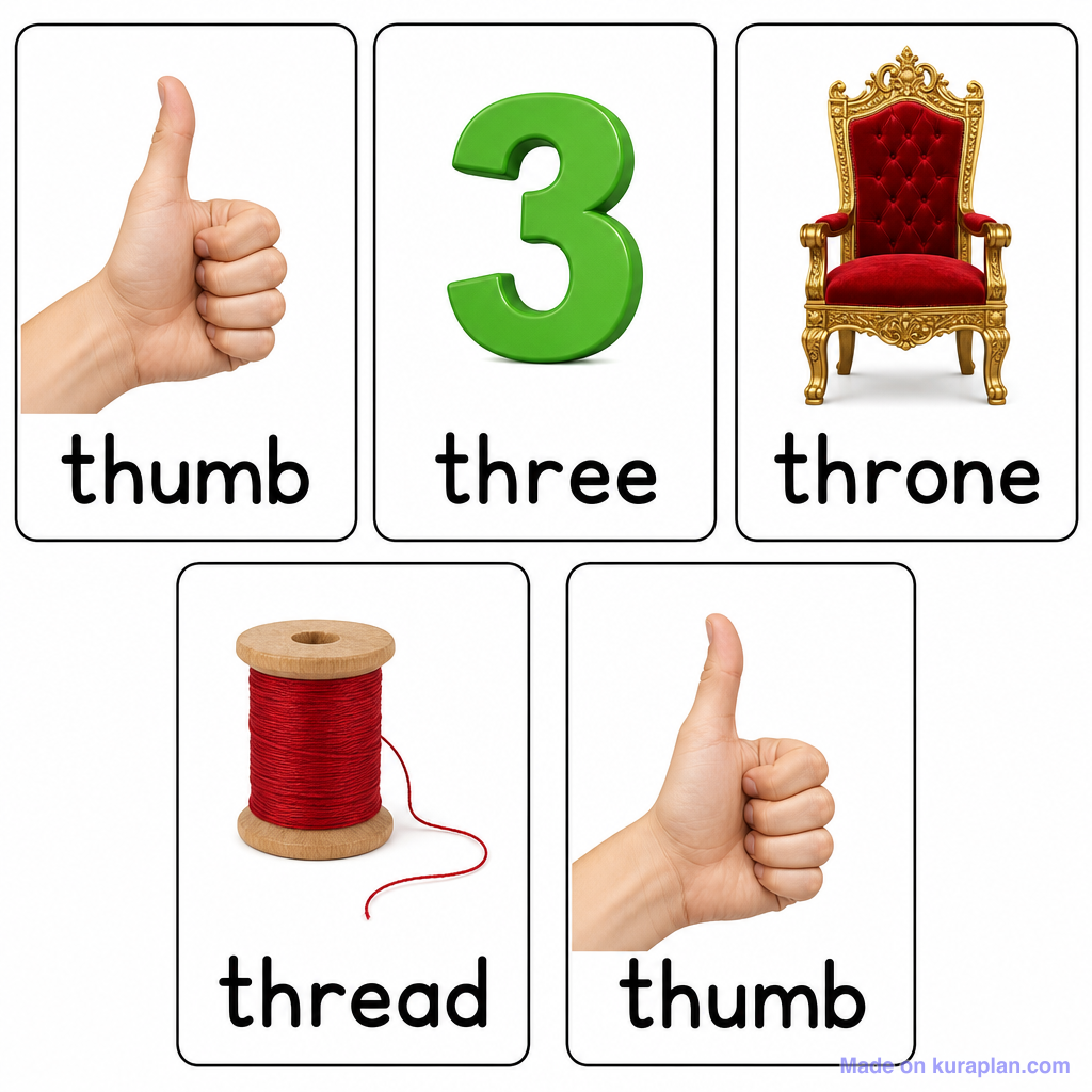 Phonics Digraph Th Picture Chart — Free Printable Clipart for Teachers ...