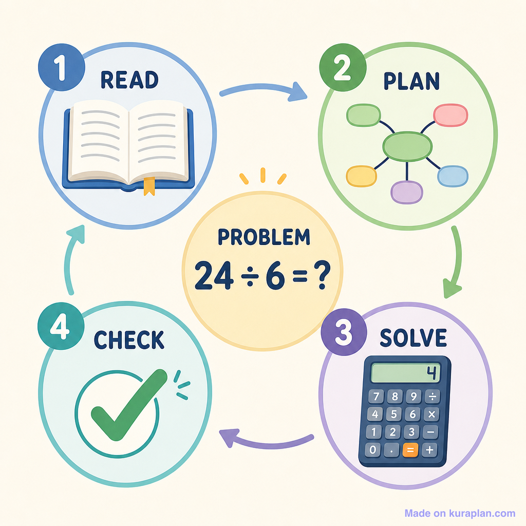 Word problem strategies (4 steps) — Free Printable Diagram for Teachers ...