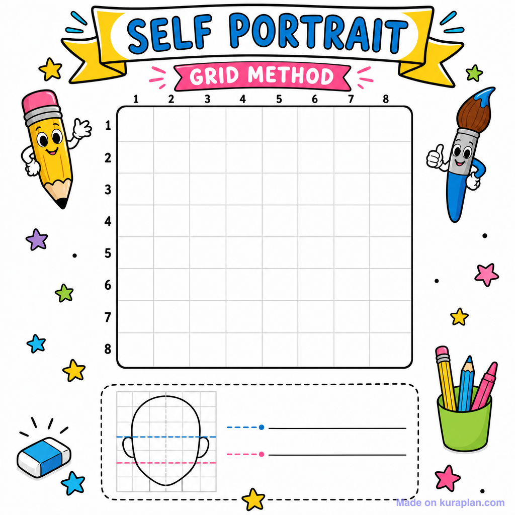 Self Portrait Grid Transfer — Free Printable Clipart for Teachers ...