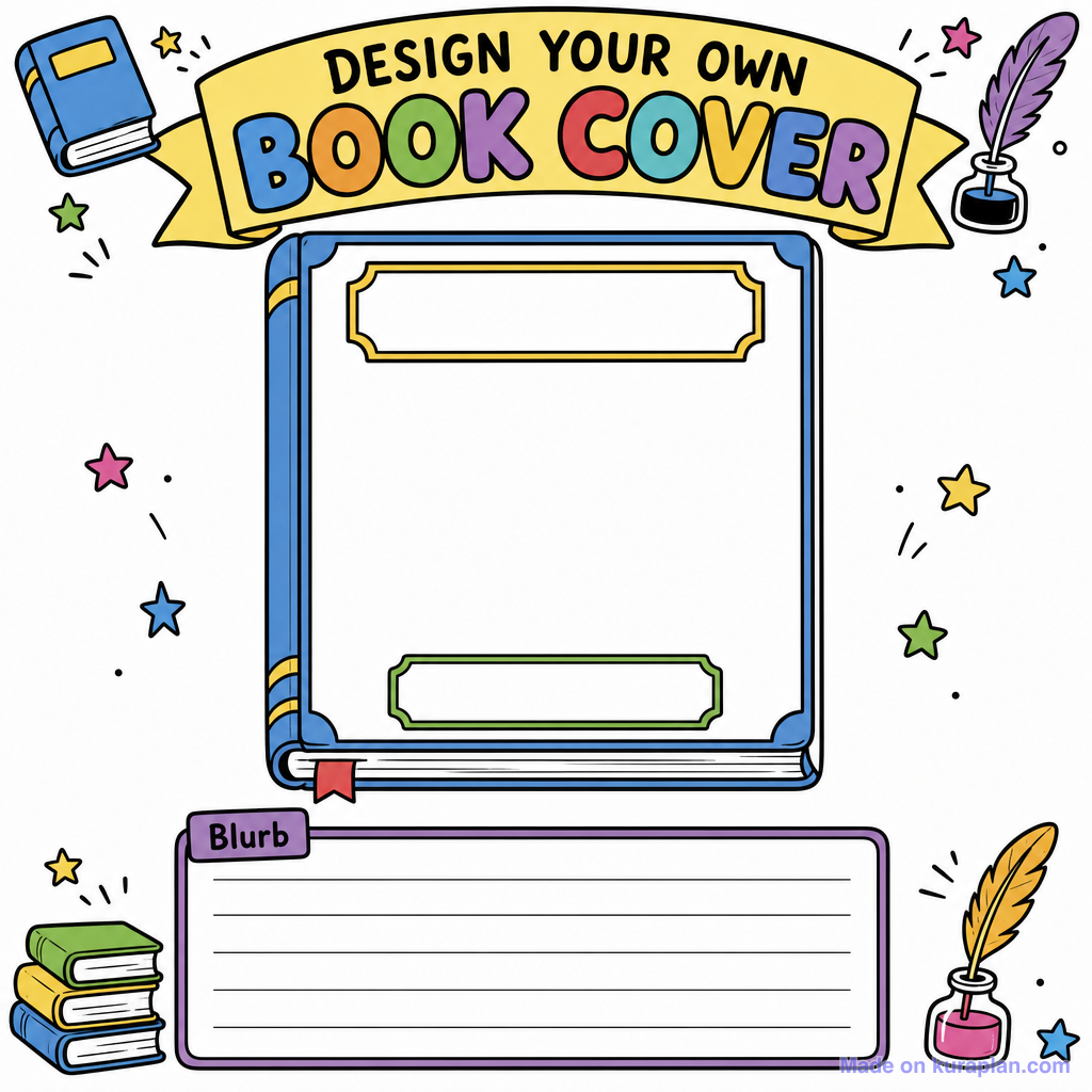 Design Your Own Book Cover — Free Printable Clipart for Teachers | Kuraplan