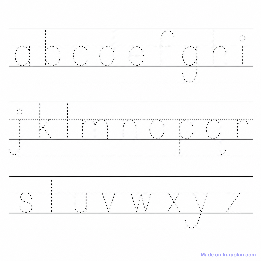 Alphabet Trace Lowercase — Free Printable Clipart for Teachers | Kuraplan