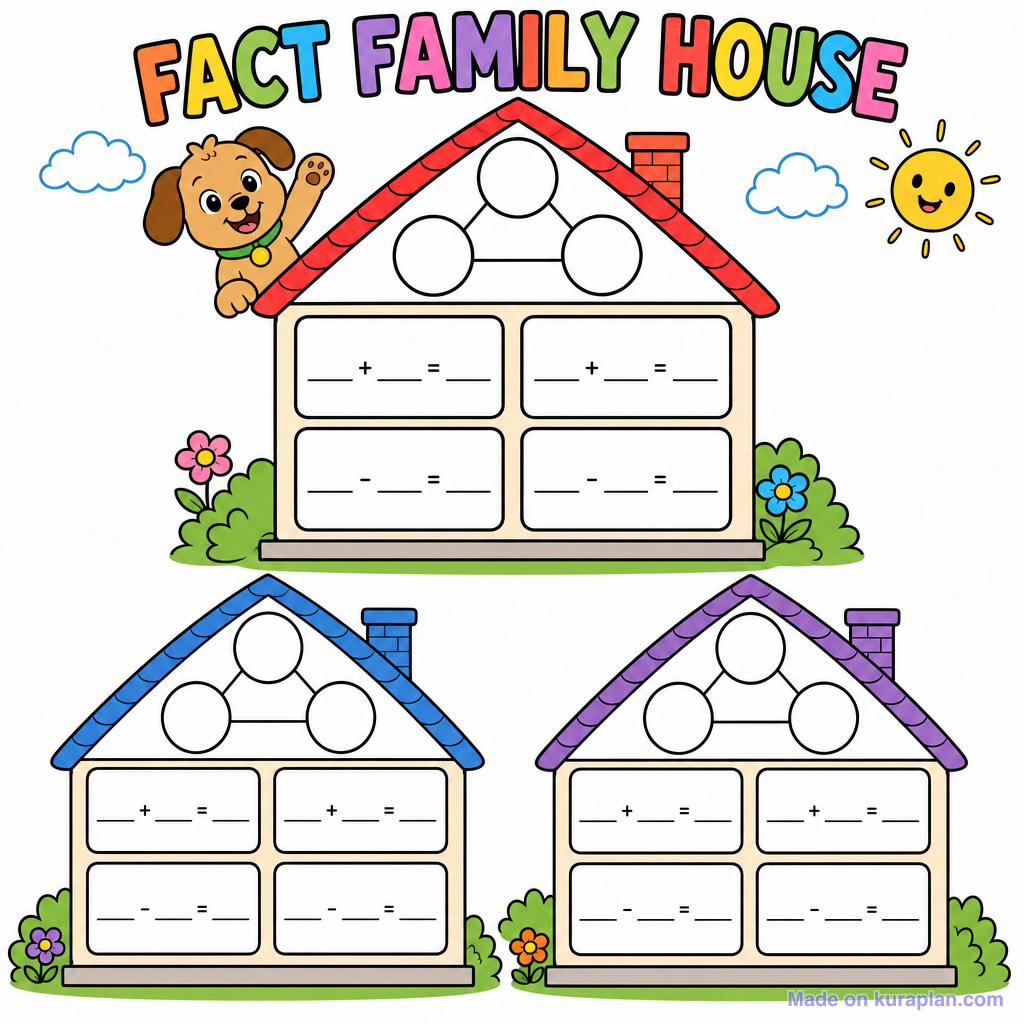 Fact Family House — Free Printable Clipart for Teachers | Kuraplan
