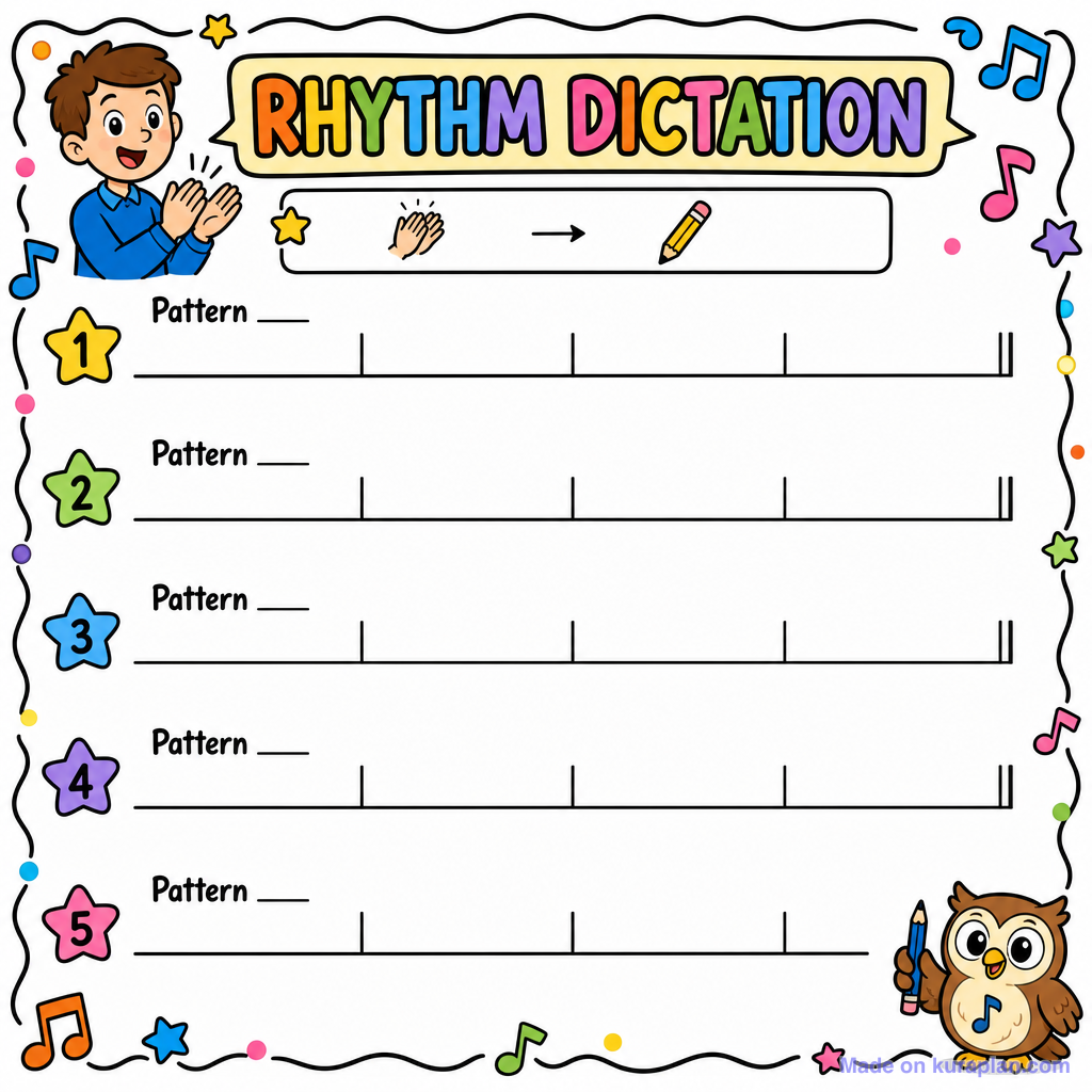 Rhythm Dictation Blank — Free Printable Clipart for Teachers | Kuraplan