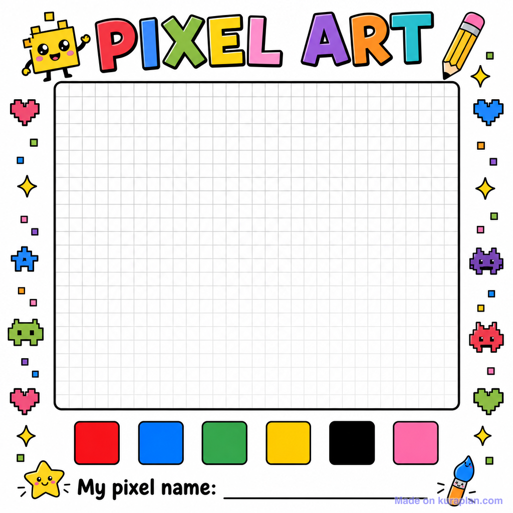 Free Pixel Art Clipart for Teachers — 1 Printables | Kuraplan