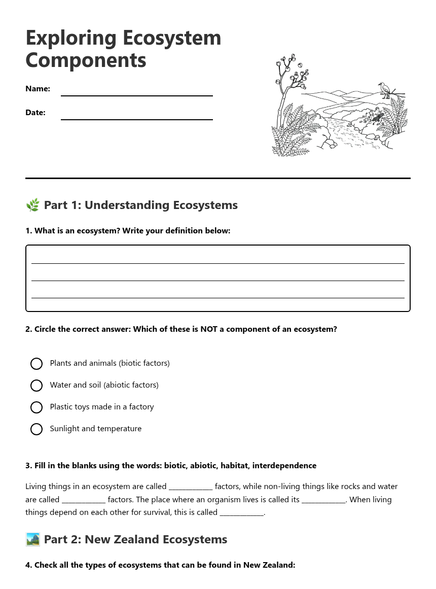 Abiotic And Biotic Factors Worksheet 960x960