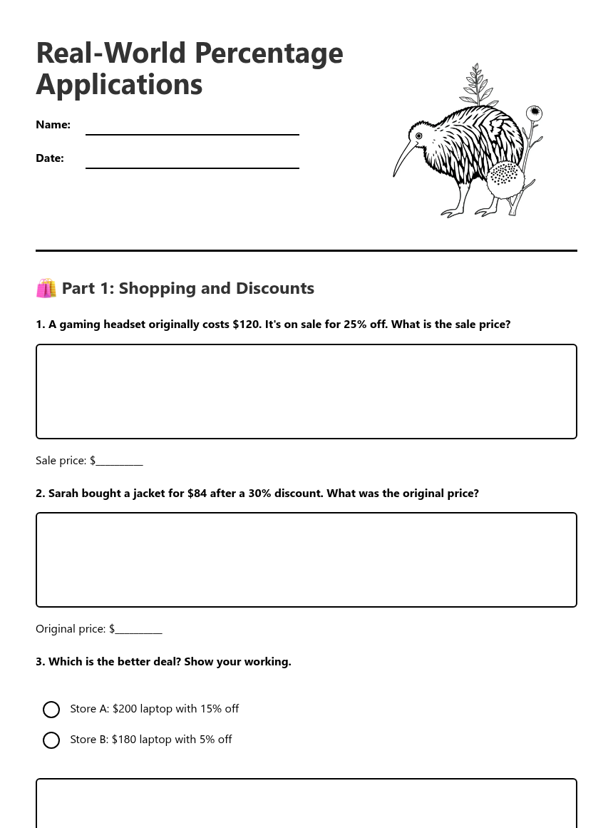 Real-World Percentage Applications | Kuraplan