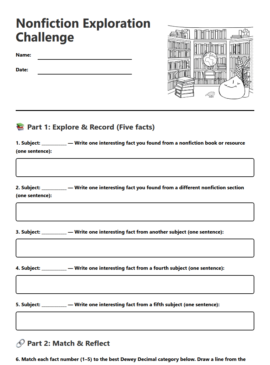 Nonfiction Exploration Challenge | Kuraplan